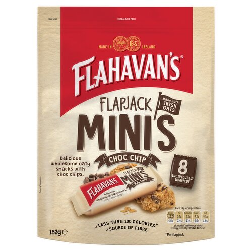 Flahavan's Choc Chip Flapjack Minis 8 x 19g (152g) - Dunnes Stores