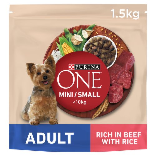 PURINA ONE Small & Mini Beef with Rice Dry Dog Food 1.5kg - Dunnes Stores