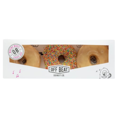 Off Beat Donut Co. 3 Prepacked Glazed & Sprinkles Donuts - Dunnes Stores