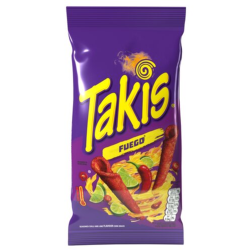 Takis Fuego Seasoned Chilli and Lime Flavour Corn Snack 100g - Dunnes ...