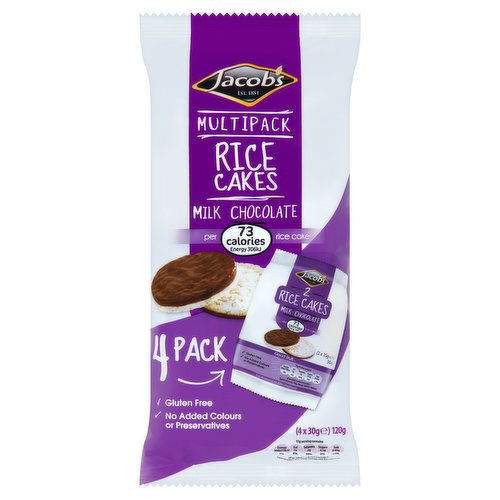 Jacob's Multipack Milk Chocolate Rice Cakes 4 x 30g (120g) - Dunnes Stores