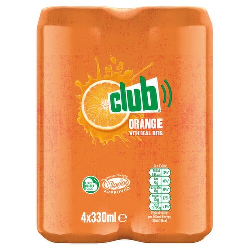 Club Orange Can 4 x 330ml - Dunnes Stores