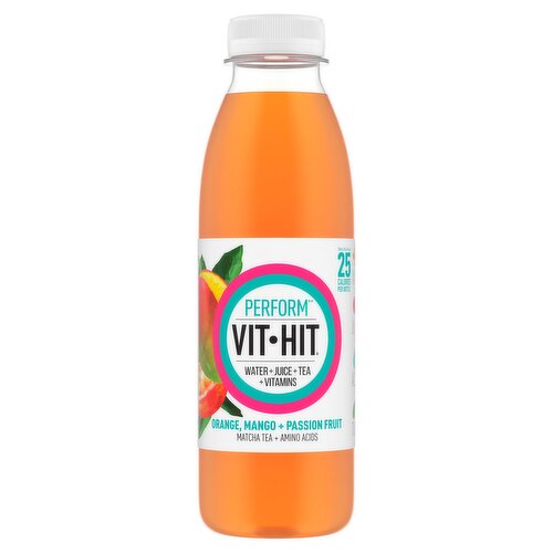 Vit Hit Orange, Mango + Passion Fruit Matcha Tea + Amino Acids 500ml ...