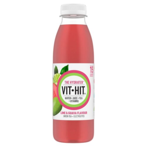 Vit Hit Lime & Guava Flavour Green Tea + Electrolytes 500ml - Dunnes Stores