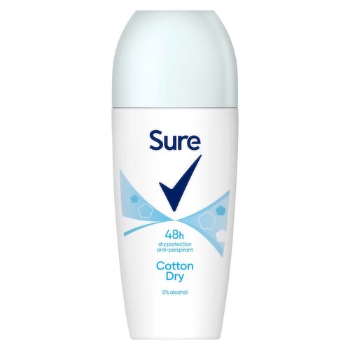 Sure Anti-Perspirant Roll On Cotton Dry 50 ml - Dunnes Stores