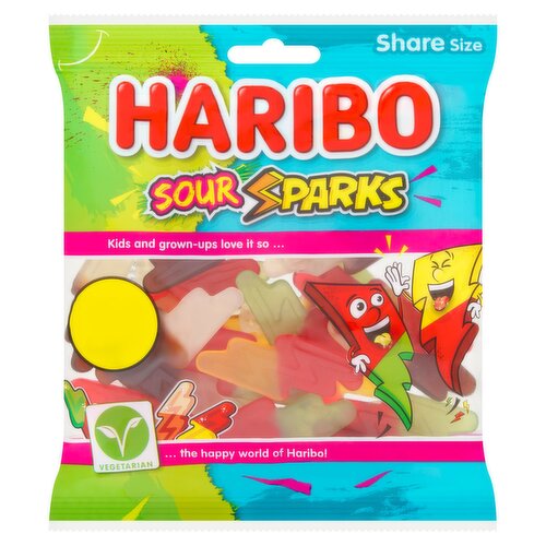 HARIBO Sour Sparks Fruit & Cola Gums Sweets Sharing Bag 140g - Dunnes ...