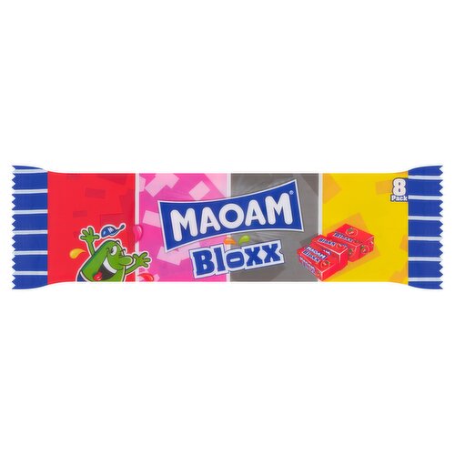 MAOAM Bloxx Fruit & Cola Flavour Chewy Sweets Fun Size Pack 8 x 22g ...