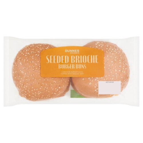 Dunnes Stores 4 Seeded Brioche Burger Buns 260g - Dunnes Stores