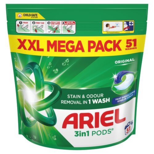Ariel 3in1 PODS®, Washing Capsules 51 - Dunnes Stores