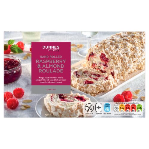 Dunnes Stores Hand Rolled Raspberry & Almond Roulade 400g - Dunnes Stores