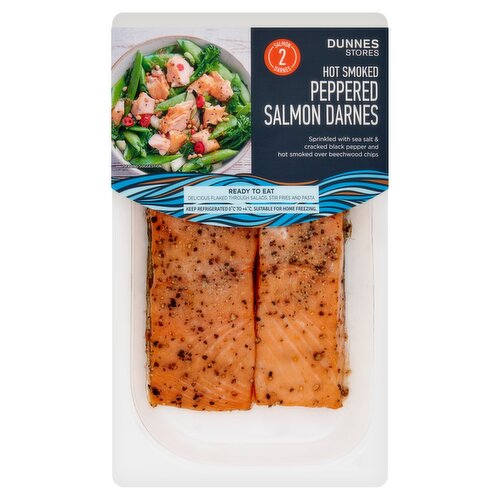Dunnes Stores 2 Hot Smoked Peppered Salmon Darnes 185g - Dunnes Stores
