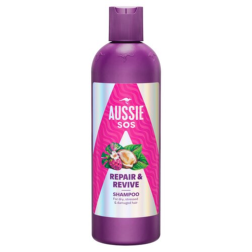 Aussie SOS Repair & Revive Shampoo 300ml for Dry, Stressed and Damaged ...