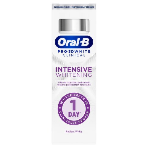 Oral-B Pro 3D White Clinical Radiant White Toothpaste 75ml - Dunnes Stores