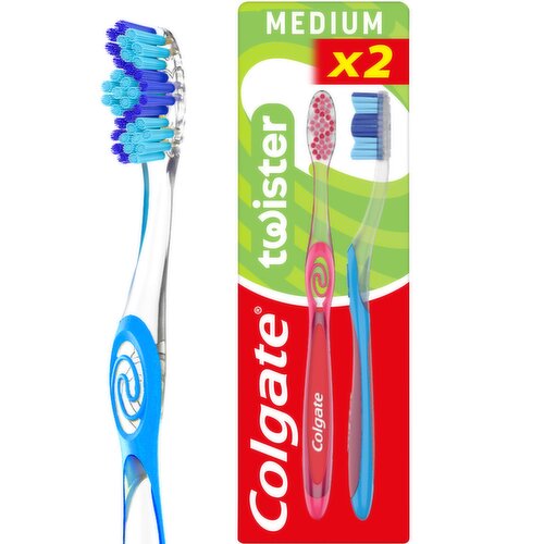 Colgate Twister Fresh Medium Manual Toothbrush 2 pack - Dunnes Stores