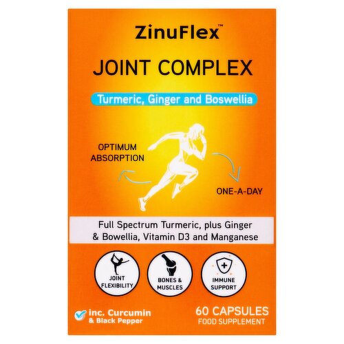 ZinuFlex Joint Complex Turmeric, Ginger and Boswellia 60 Capsules 38g ...