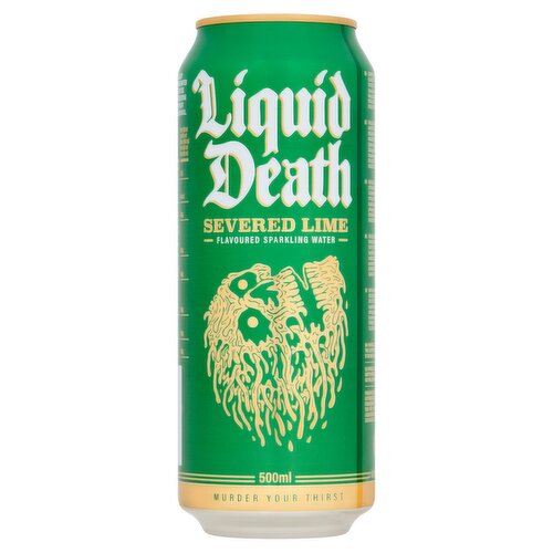 Liquid Death Severed Lime Flavoured Sparkling Water 500ml - Dunnes Stores
