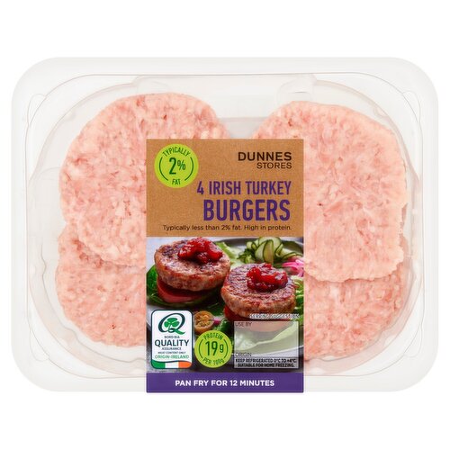 Dunnes Stores 4 Irish Turkey Burgers 400g - Dunnes Stores