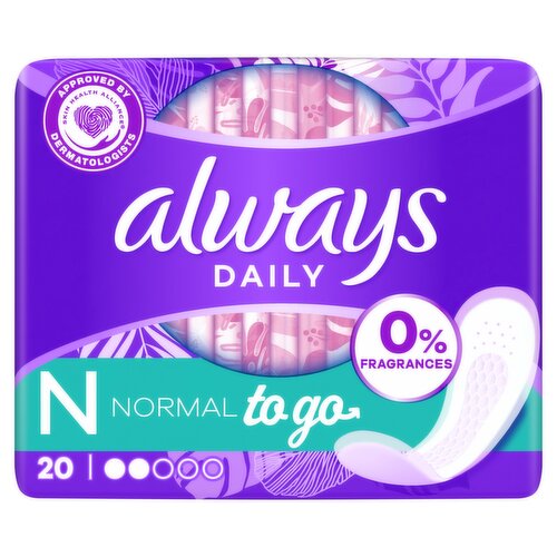 Always Daily Fresh Normal Wrapped Panty Liners 20 Liners - Dunnes Stores