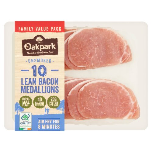 Oakpark 10 Unsmoked Lean Bacon Medallions 300g - Dunnes Stores