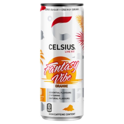 Celsius Zero Sugar Fantasy Vibe Orange Energy Drink 355ml - Dunnes Stores