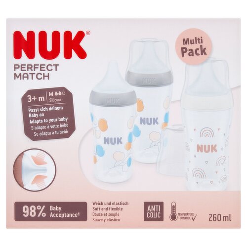 NUK Perfect Match 3 Bottle Set 3+ m 260ml - Dunnes Stores