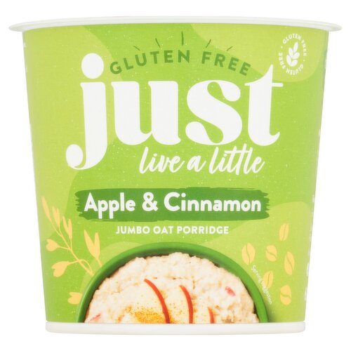 Just Live a Little Apple & Cinnamon Jumbo Oat Porridge 60g - Dunnes Stores