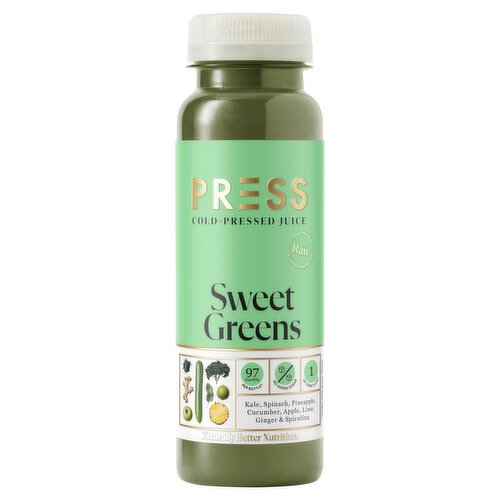 PRESS Sweet Greens Raw Cold Pressed Juice 250ml - Dunnes Stores