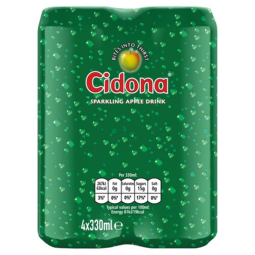 Cidona Sparkling Apple Drink Can 4 x 330ml - Dunnes Stores