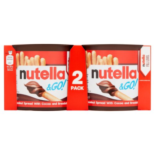 Nutella & Go! Chocolate Spread and Breadsticks Snack Pot Multipack 2 x ...