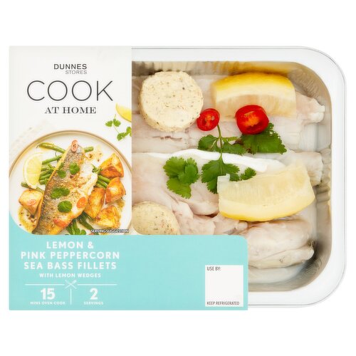 Dunnes Stores Cook at Home Lemon & Pink Peppercorn Sea Bass Fillets ...