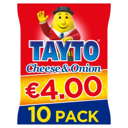 Tayto Cheese & Onion Flavour Potato Crisps 10 x 25g - Dunnes Stores