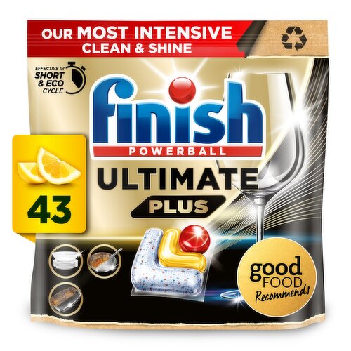 Finish Ultimate Plus All In One Dishwasher Tablets Lemon - 43 Tabs ...