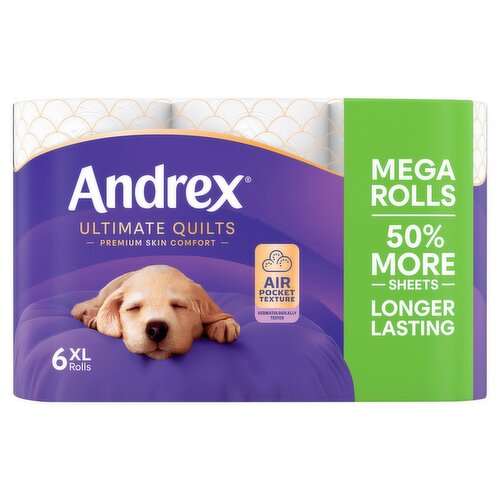 Andrex® Ultimate Quilts Rolls Toilet Tissue Mega Rolls, 6 Rolls, 235 ...