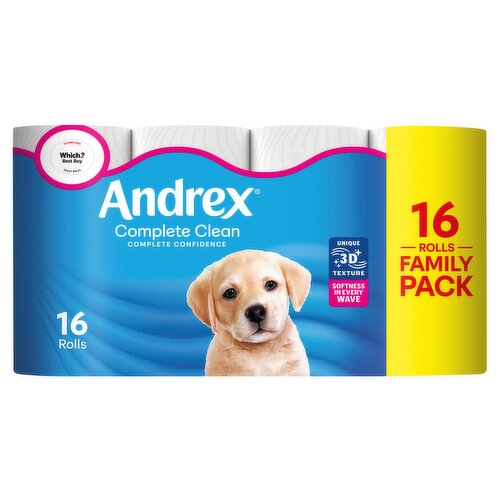 Andrex Complete Clean Toilet Tissue Standard Rolls16 Rolls - Dunnes Stores