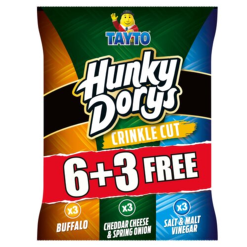 Tayto Hunky Dorys Crinkle Cut 9 x 25g - Dunnes Stores