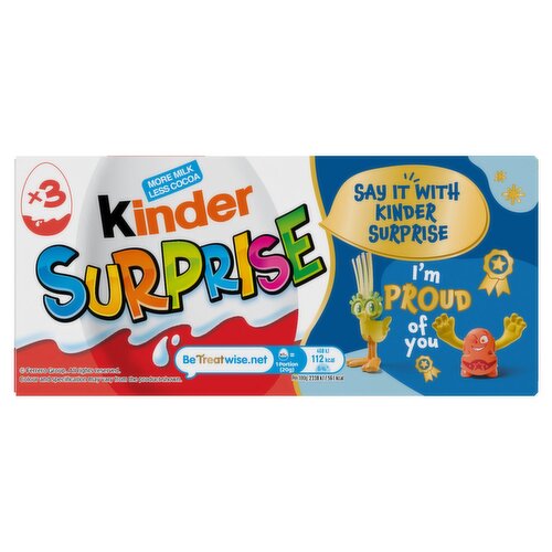 Kinder Surprise Milk Chocolate Egg With Toy Messages Multipack 3 x 20g ...
