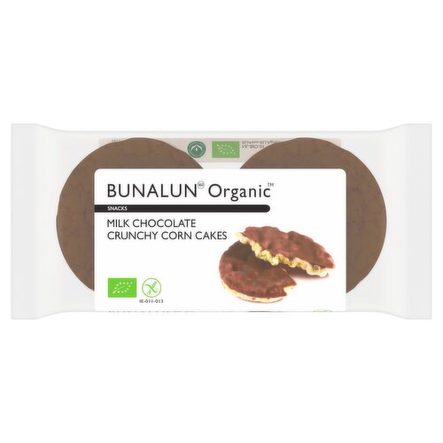 Bunalun Organic Snacks Milk Chocolate Crunchy Corn Cakes 95g - Dunnes ...