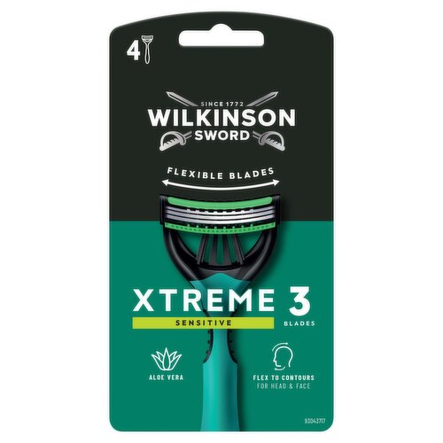 Wilkinson Sword Xtreme 3 Sensitive Comfort Men's Disposable Razors x4 ...