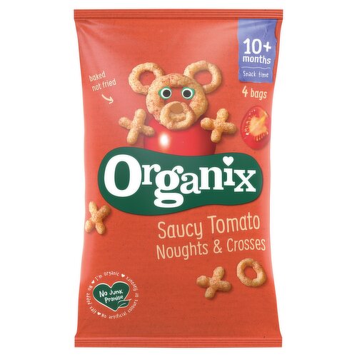 Organix Tomato Noughts & Crosses Organic Baby Snacks Puffs Multipack ...