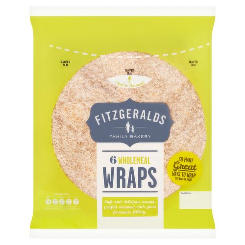Fitzgeralds Family Bakery 6 Wholemeal Wraps 372g - Dunnes Stores