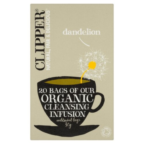 Clipper Organic Dandelion Refreshing Infusion 20 Unbleached Bags 30g ...