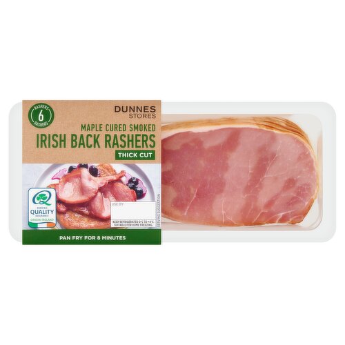 Dunnes Stores 6 Maple Cured Smoked Irish Back Rashers Thick Cut 300g ...
