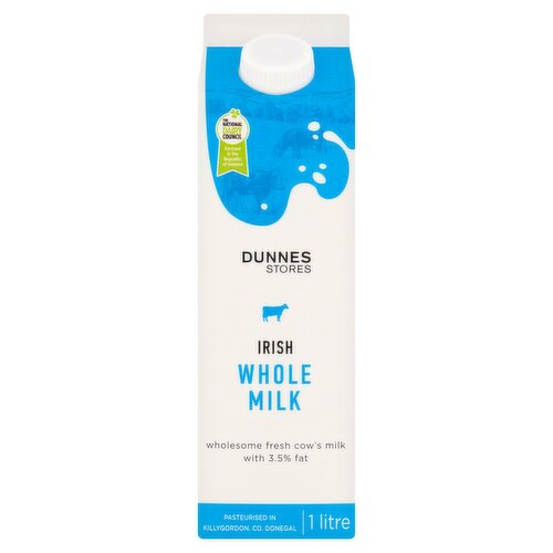 Dunnes Stores Irish Whole Milk 1 Litre - Dunnes Stores