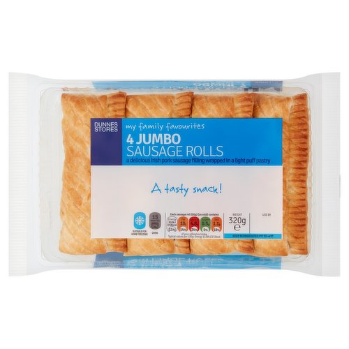 Dunnes Stores My Family Favourites 4 Jumbo Sausage Rolls 320g - Dunnes ...