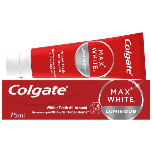 Colgate Max White Luminous Teeth Whitening Toothpaste 75ml - Dunnes Stores