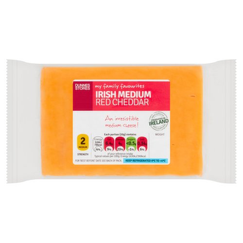 Dunnes Stores My Family Favourites Irish Medium Red Cheddar 480g ...