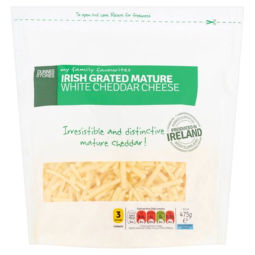 Dunnes Stores My Family Favourites Irish Grated Mature White Cheddar ...