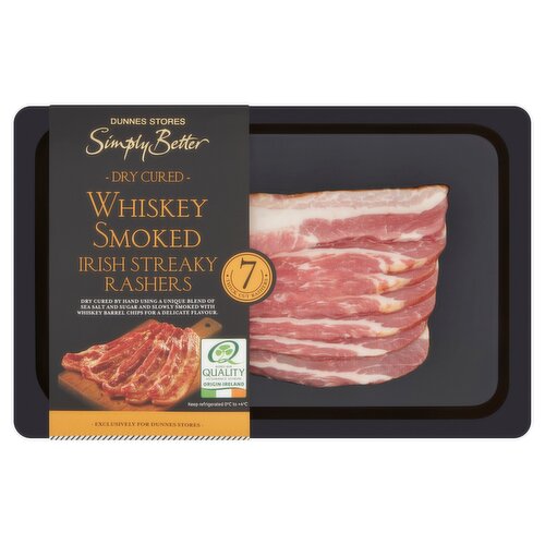 Dunnes Stores Simply Better Dry Cured Whiskey Smoked Irish Streaky ...