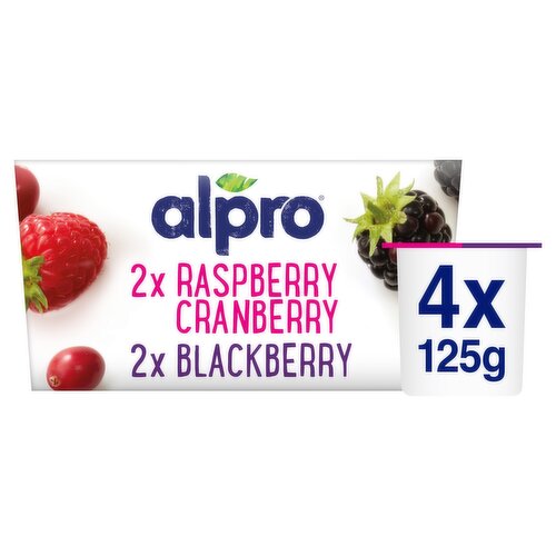 Alpro Raspberry-Cranberry & Blackberry Yoghurt Alternative 4x125g ...
