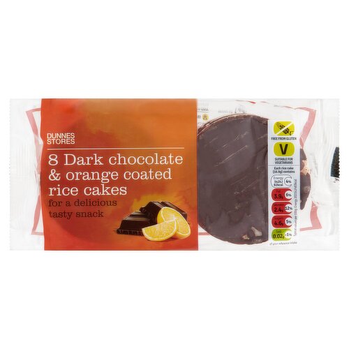 Dunnes Stores 8 Dark Chocolate & Orange Coated Rice Cakes 135g - Dunnes ...